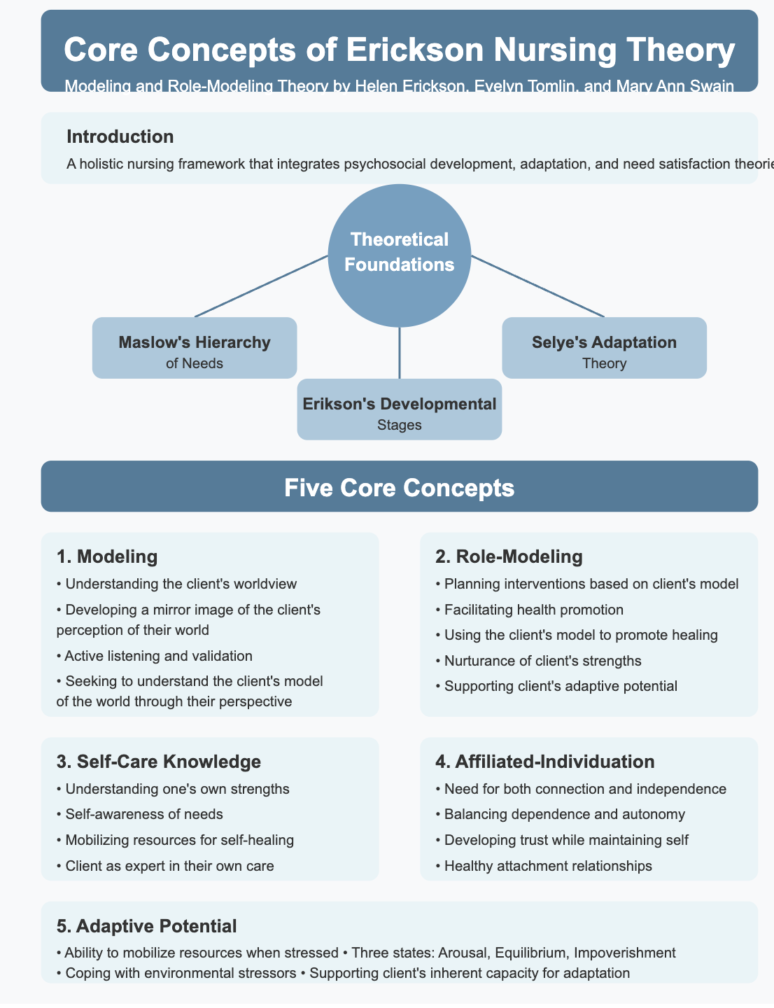 Erickson Nursing Theory: Modeling and Role-Modeling with 2 Examples