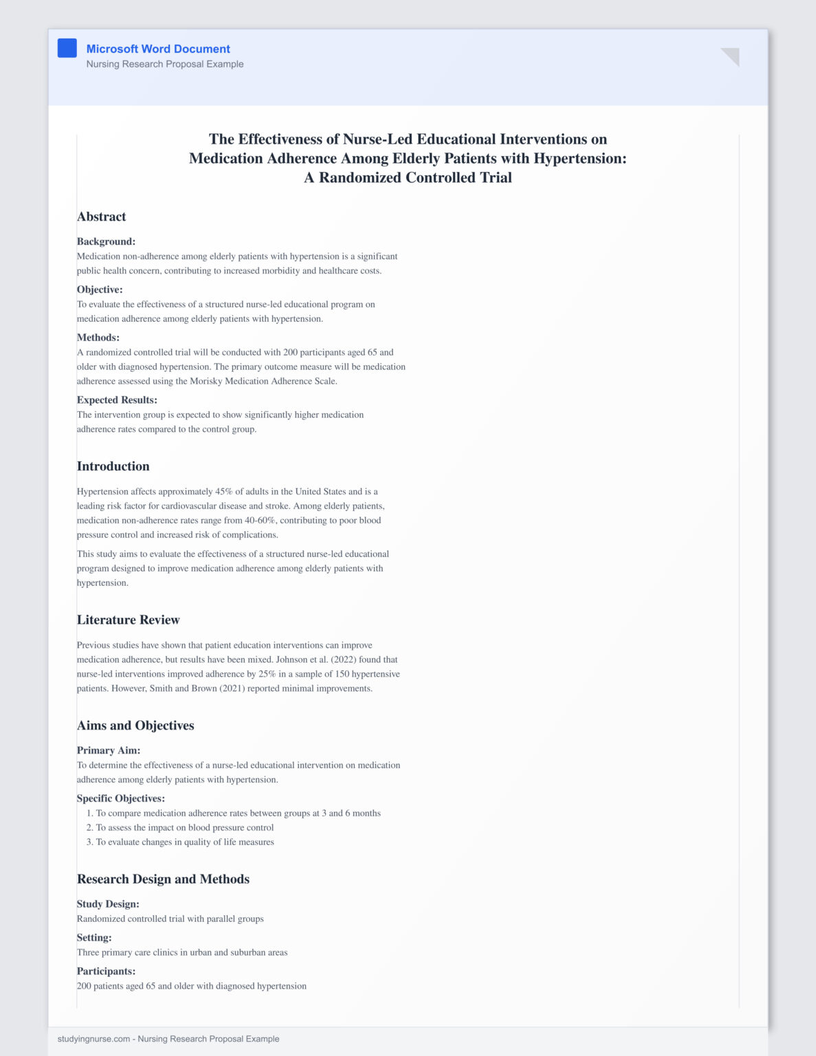 Nursing Research Proposal: A Guide to Writing a Good Nursing Research ...