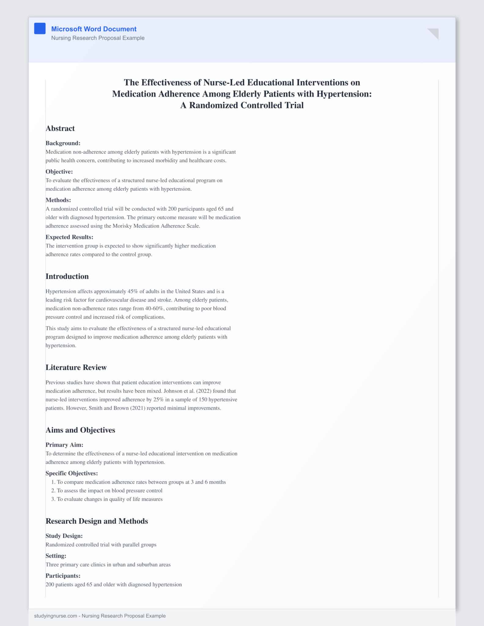 Nursing Research Proposal: A Guide to Writing a Good Nursing Research ...