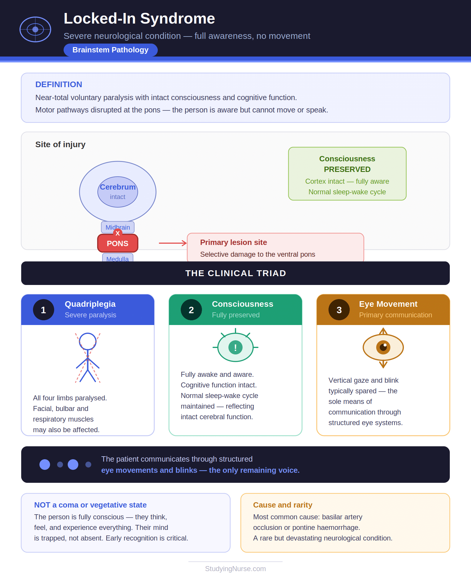 Locked-In Syndrome (LIS): A Comprehensive Neurology Guide for Nursing ...