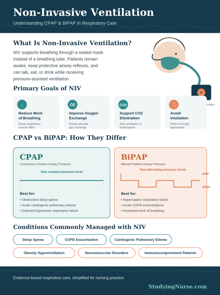 BiPAP vs CPAP: A Complete Nursing Guide to Non-Invasive Ventilation
